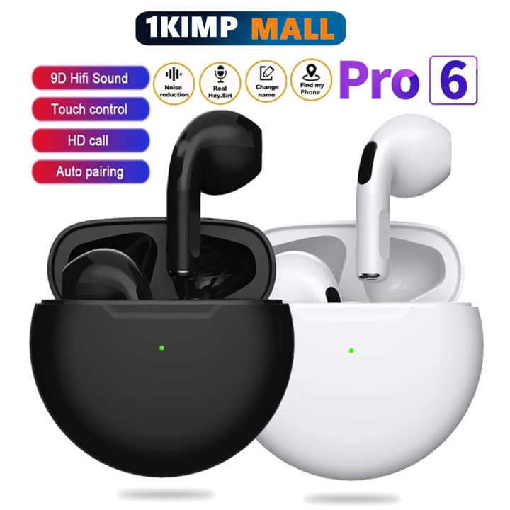 Pro6 Wireless Earbuds Bluetooth Touch Control with Mic Waterproof TWS ...
