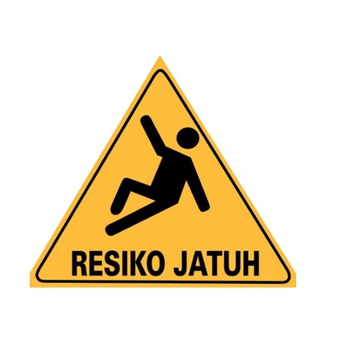 STIKER VINYL RESIKO JATUH Uk. 10 x 10 & 15 x 15 SIGN RAMBU K3 | Lazada ...