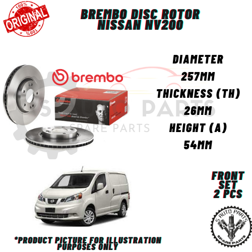 NISSAN NV200 FRONT 100% BREMBO BRAKE DISC ROTOR | Lazada