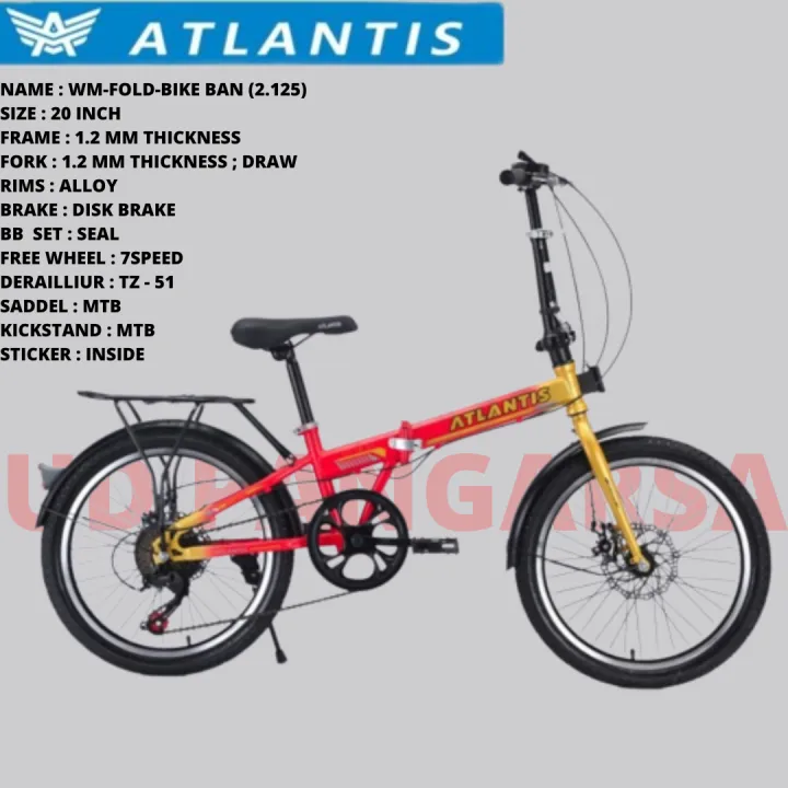 Sepeda Lipat ATLANTIS 20 inch WN - FOLD 7 Speed | Lazada Indonesia