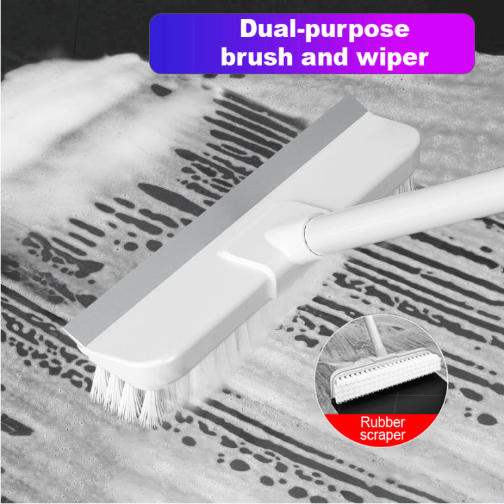 แปรงขัดพื้นแบบ Wipee Homelife มือจับปรับได้ยาวขนแปรงแข็งที่ถูพื้นแบบ2 ...