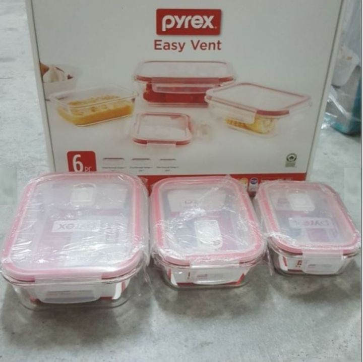PYREX EASY VENT RECTANGLE /ROUND/SQUARE 6pcs | Lazada