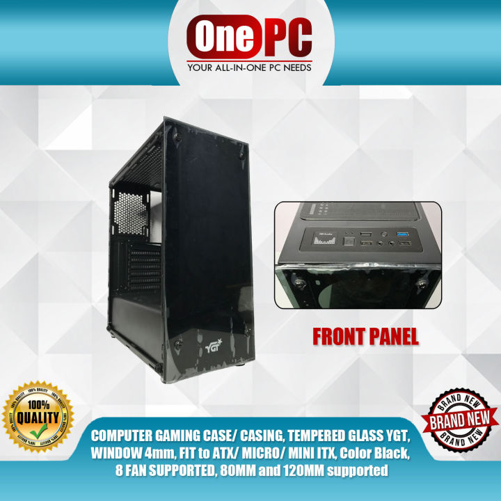 YGT COMPUTER GAMING CASE/ CASING, TEMPERED GLASS, WINDOW 4mm, FIT to ...