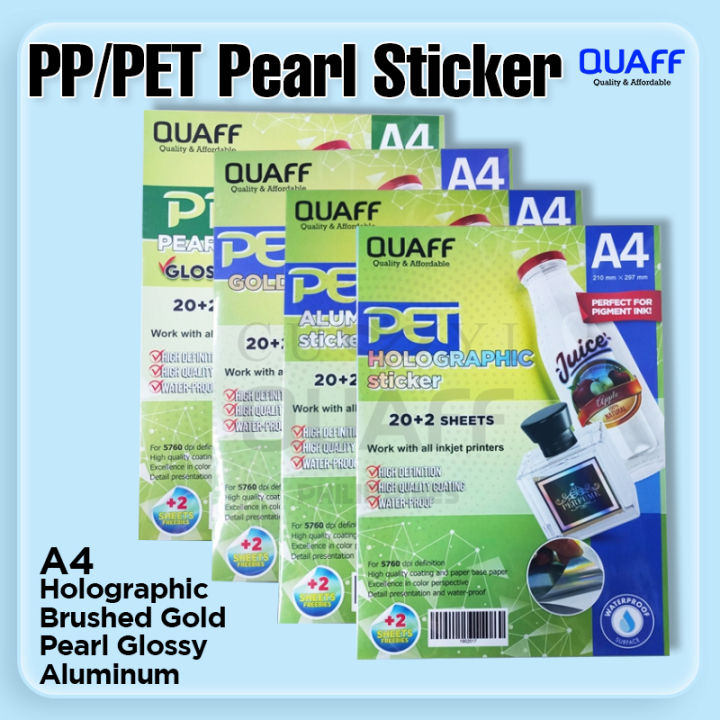 Quaff A4 Size Pearl Sticker Pet Aluminum Label Stickers Inkjet 20 ...