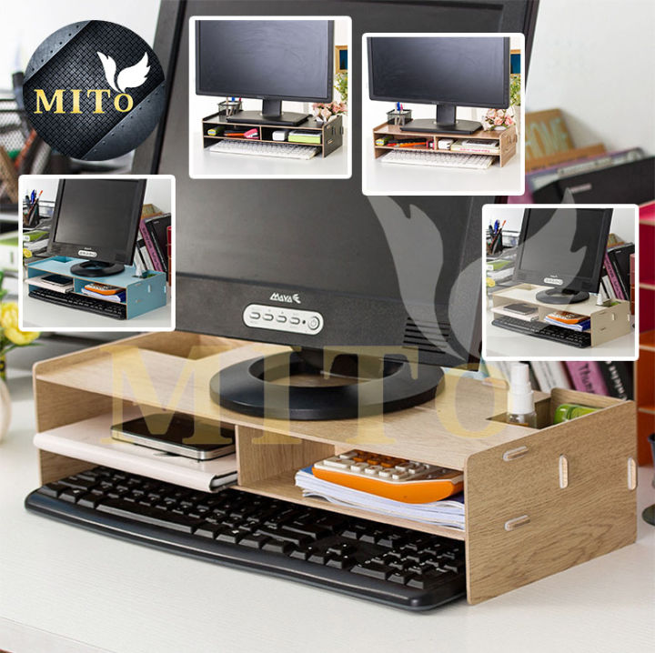 Mito Decorative Organizer Wood Monitor Table Storage Table Laptop Table ...