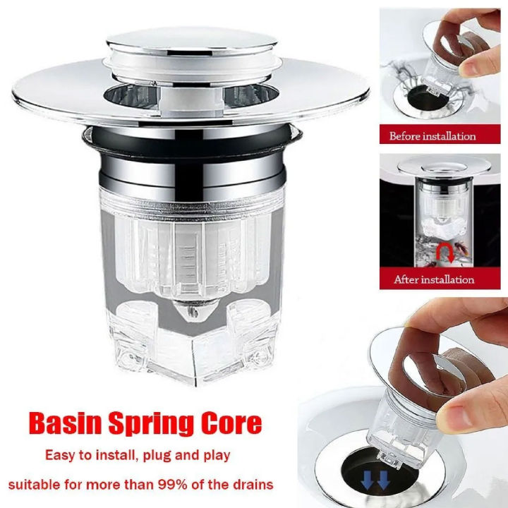 Universal Pop Up Sink Stopper Bounce Core Basin Drain Filter Lazada Ph