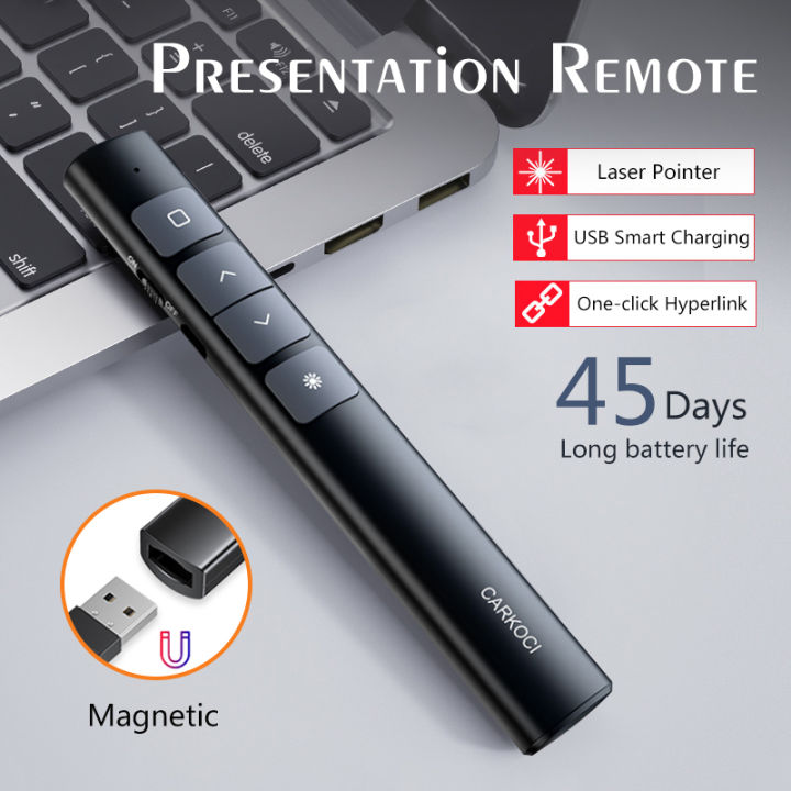 Wireless Presenter Remote Control USB Laser Pointer Presentation Remote ...