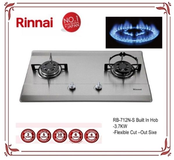 Rinnai RB 712N-S 2 Burner Gas Hob Stainless steel | Lazada