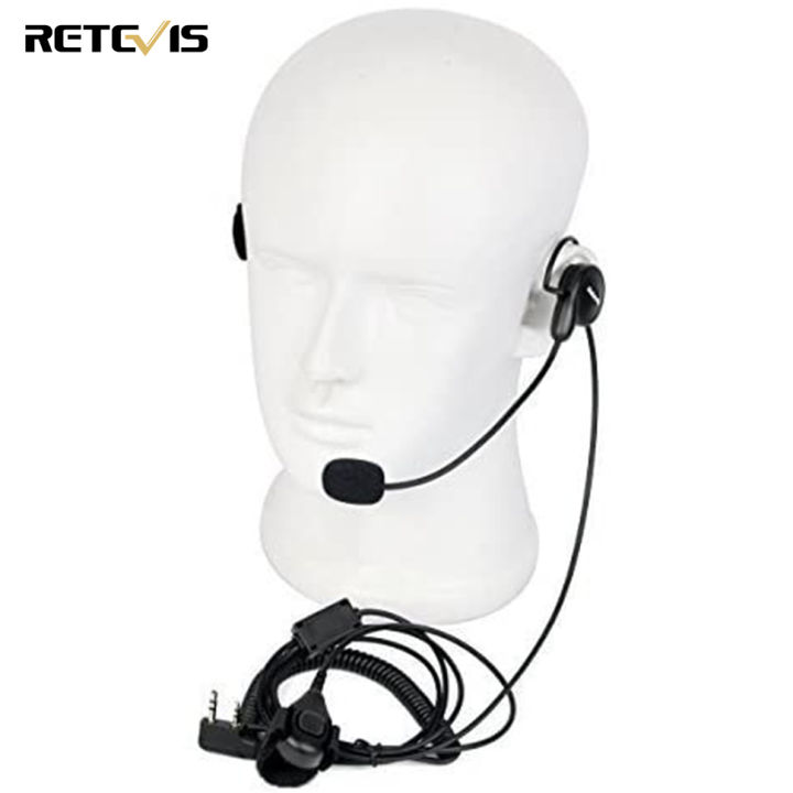 Retevis Behind-The-Head Walkie Talkies Earpiece with Boom Mic 2 Pin ...
