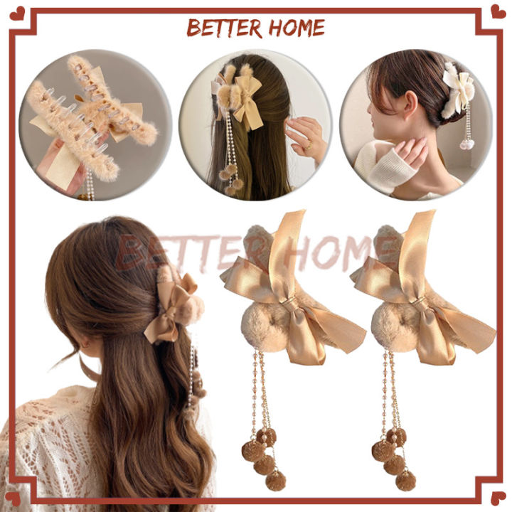 Jepitan Jedai Salon Model Bulu Pompom Juntai/Jedai Bulu Pompom Gaya ...