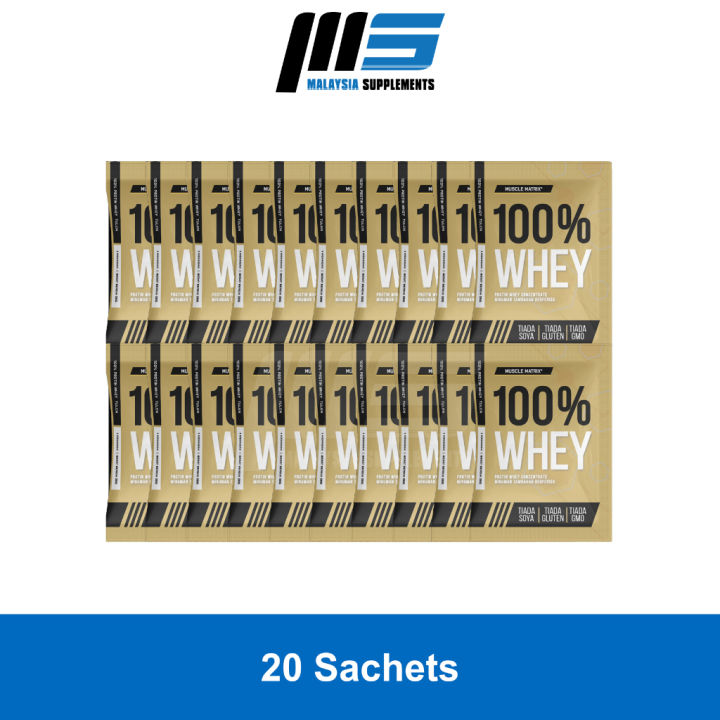 Muscle Matrix 100 Whey Protein 1 Box 20 Sachets - Build Muscle, Susu ...