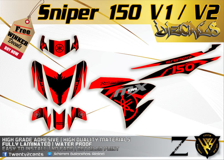 Yamaha Sniper 150 v1 / v2 High-Quality Decals and Stickers | Lazada PH