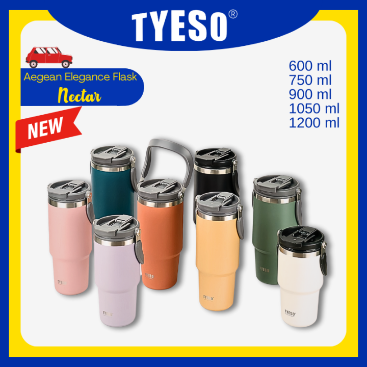 TYESO Original ถ้วยรถหม้อต้มน้ำกระติกน้ำสุญญากาศแบบพกพาความจุสูงแก้ว ...