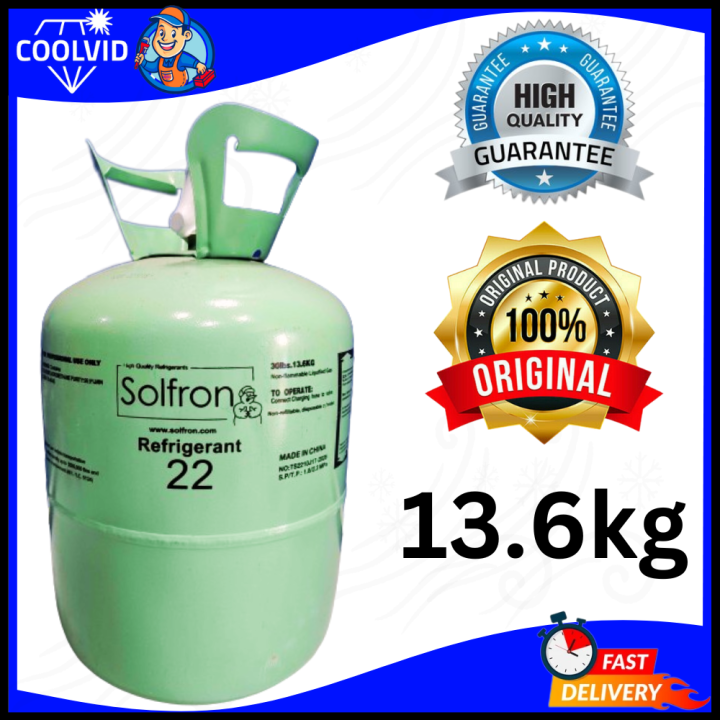 Coolvid - Refrigerant SOLFRON R22 Refrigerant 22 Original Freon Tank 13.6kg | Lazada PH