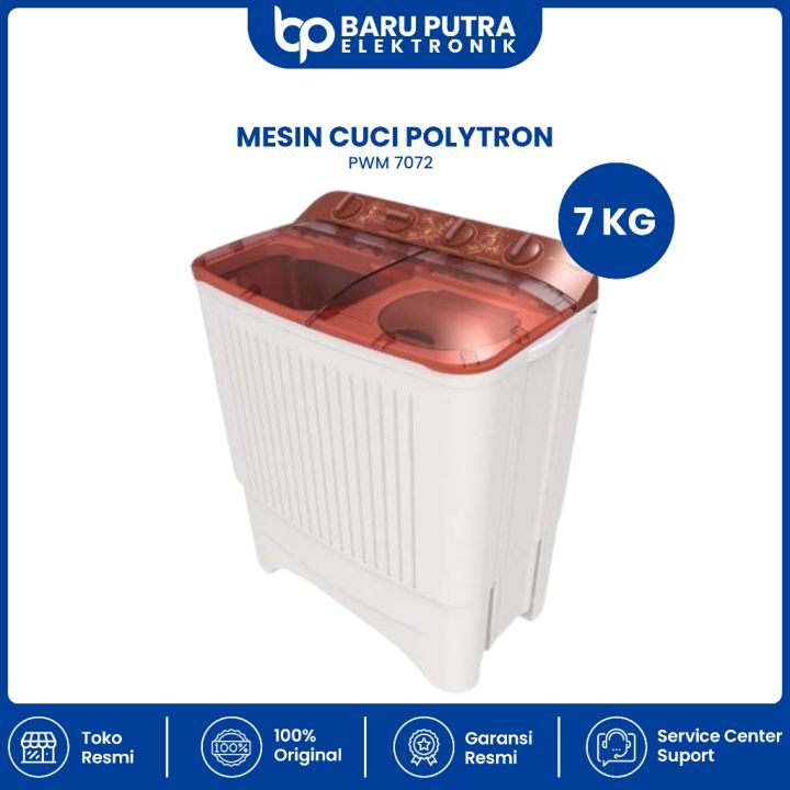 POLYTRON PWM 7072 | PWM-7072 Mesin Cuci | Washing Machine 2 Tabung ...