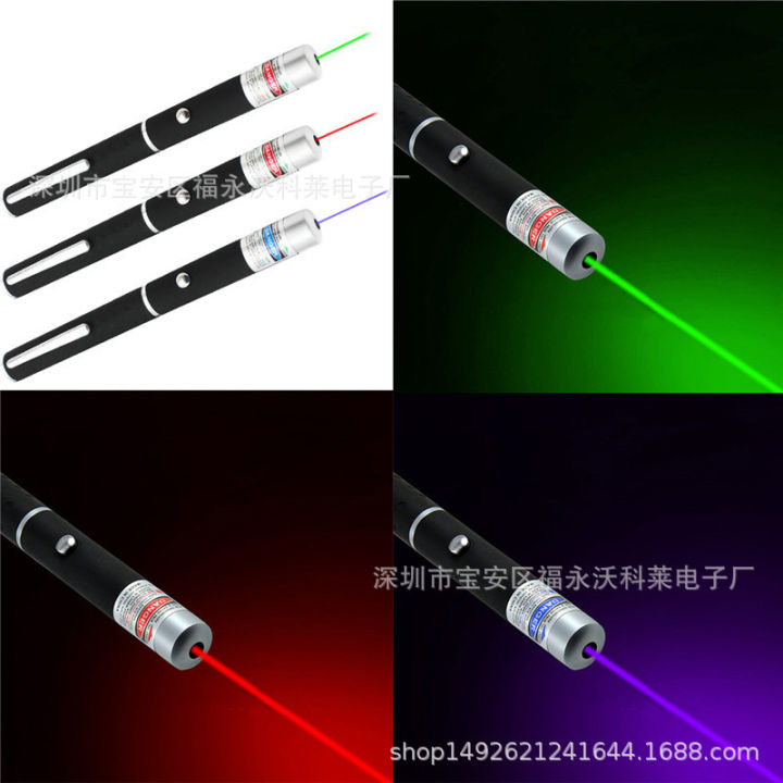 2025New 5mw red, green, blue, purple single-point laser pointer battery ...