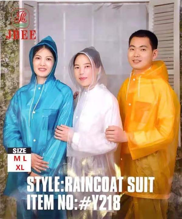 #Y218 Unisex Universal Transparent Raincoat Waterproof With Pants ...