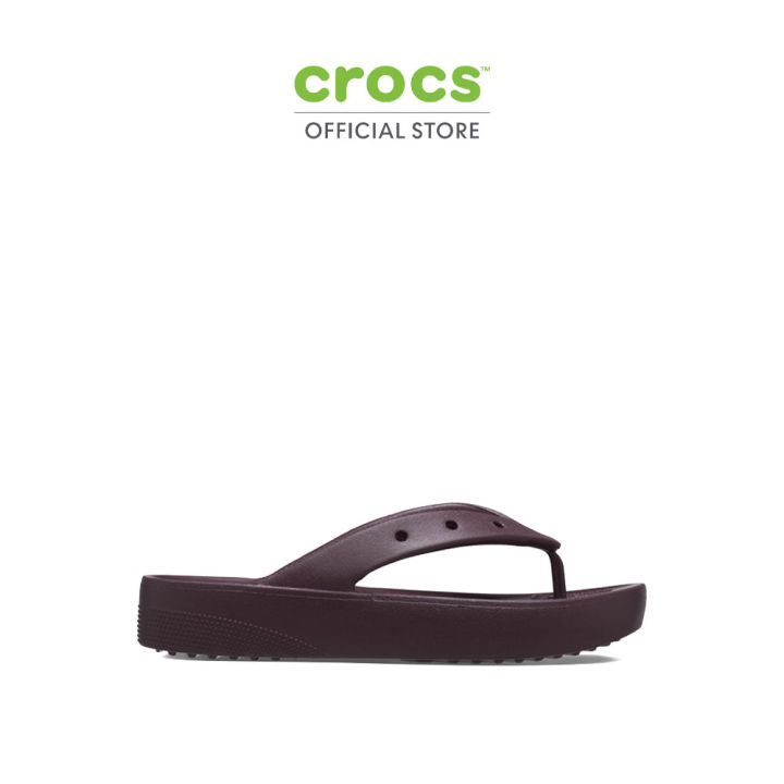 CROCS รองเท้าแตะผู้หญิง CLASSIC PLATFORM FLIP รุ่น 2077146WD - DARK ...