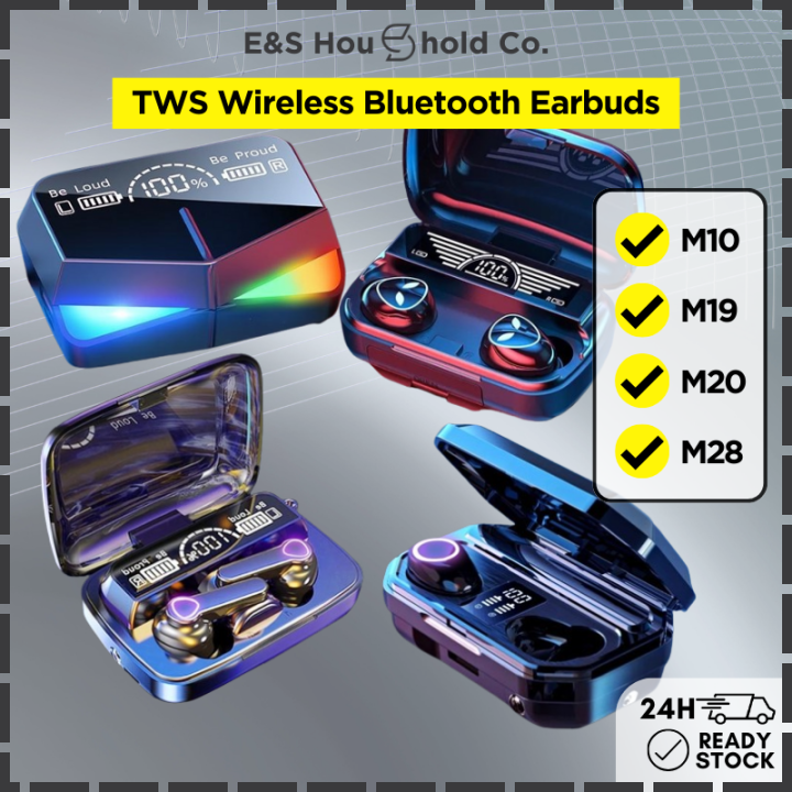 [TWS Wireless Earbuds] M10 | M19 | M20 | M28 | Wireless Bluetooth Earphones | Touchscreen ...