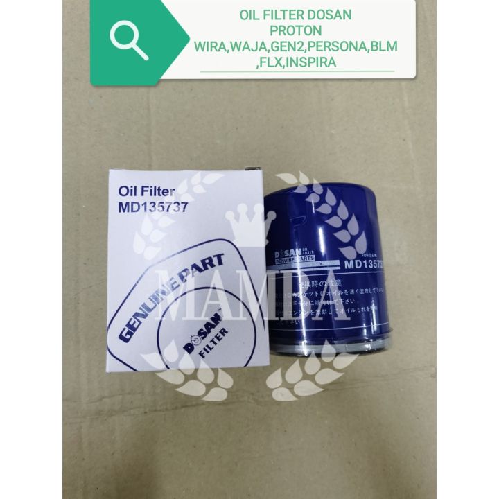OIL FILTER DOSAN PROTON WIRA,WAJA,GEN2,PERSONA,BLM,FLX [MD135737 ...