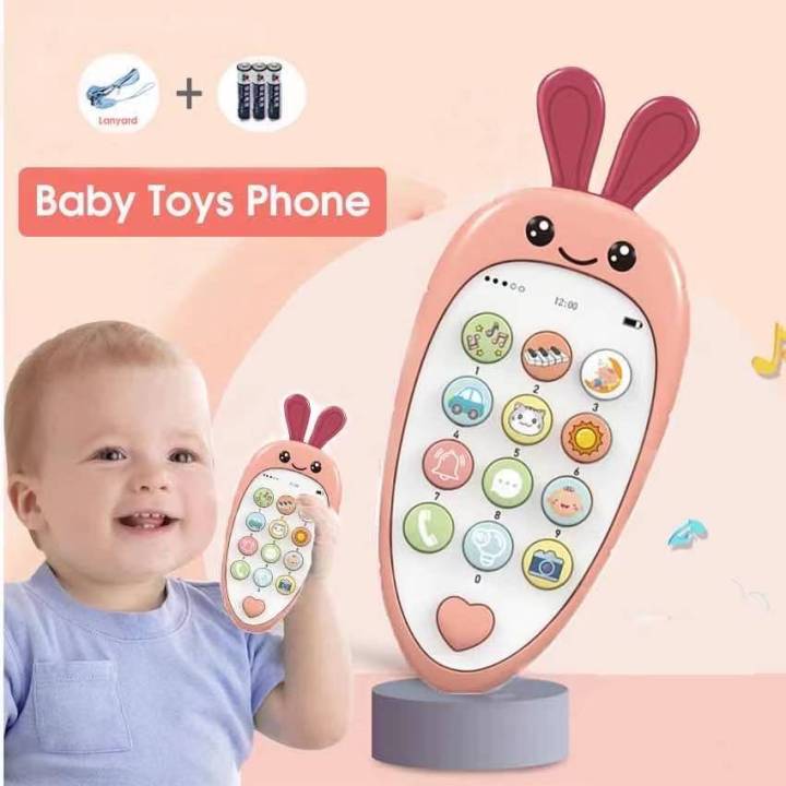 Musical Phone Cartoon Carrot Phone Toys For Children Early Education ...