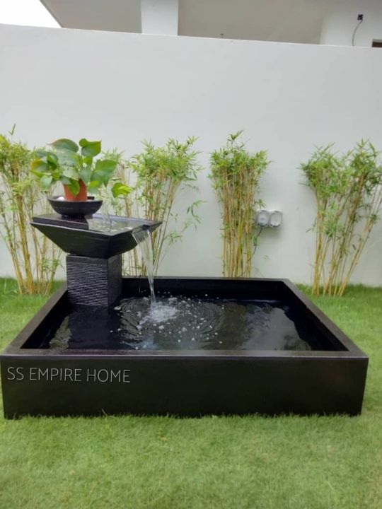 S60 Black 4x3 Feng Shui Water Pond Fountain Kolam Air Sandstone Garden ...
