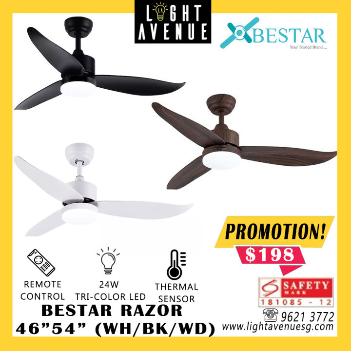 Bestar Razor DC Ceiling Fan with LED Light & Remote Control ( 46 / 54 ...