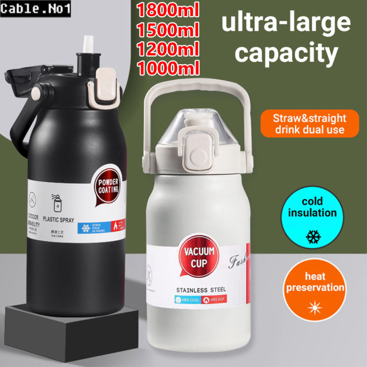 กระติกเก็บเย็น 1.8L/1.5L กระติกน้ําเก็บอุณหภูมิ กระติกน้ำ สแตนเลสเกรด 316 ขวดน้ําสแตนเลส กระติก ...