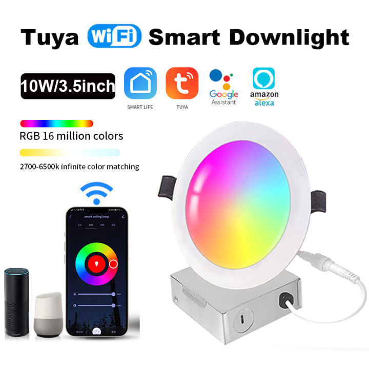 Yikubee LED Pin Light for Ceiling 10W 3.5inch Tuya Wifi Smart Downlight ...