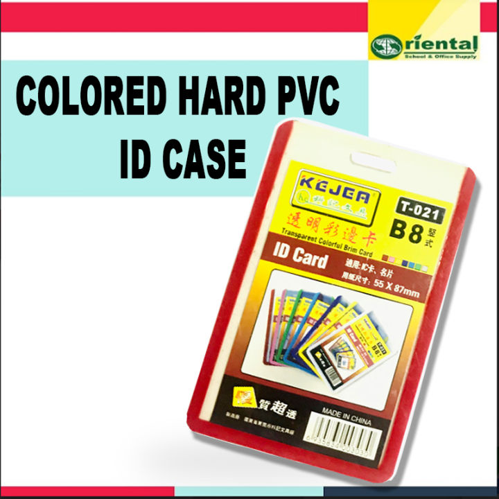 1 pc. T021 B8 Size Hard PVC Vertical ID Card Case - Brim Color at the Side Transparent 55x85 mm ...