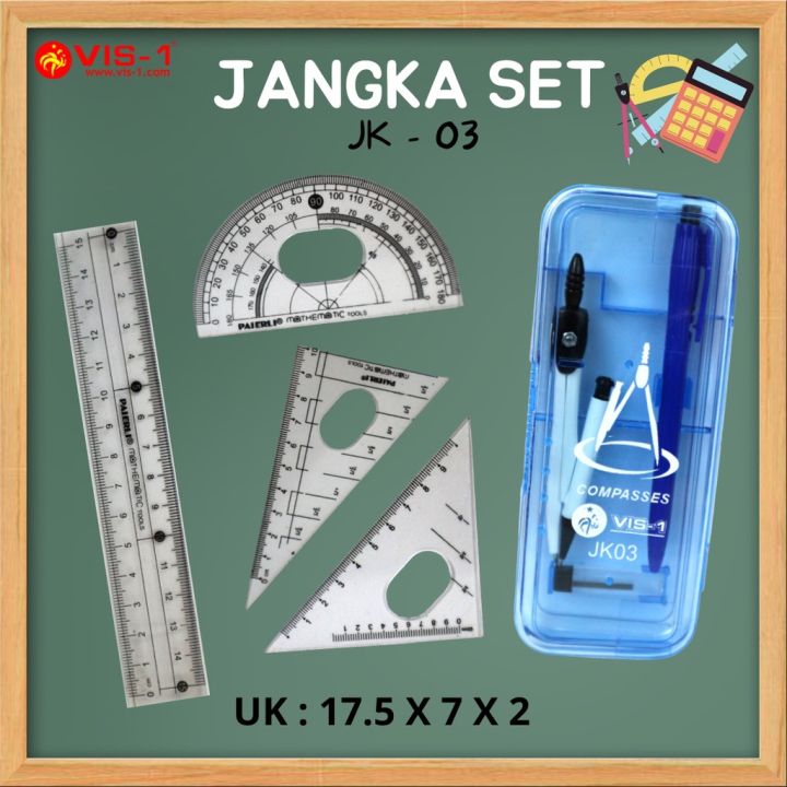 Jangka Mekanik + Penggaris Set Vis-1 - JK03 | Lazada Indonesia
