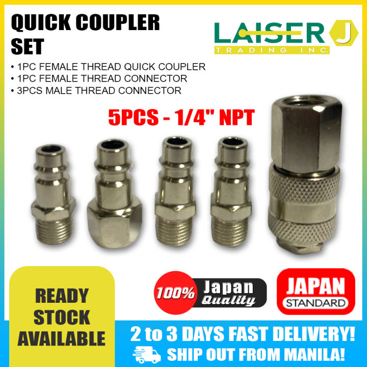 5PCS Metal Quick Coupler Set Solid Air Hose Connector Fittings | Lazada PH