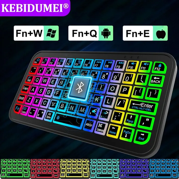 Bluetooth 5.2 Keyboard Wireless Keyboard Silicone Mute keyboard Multi ...
