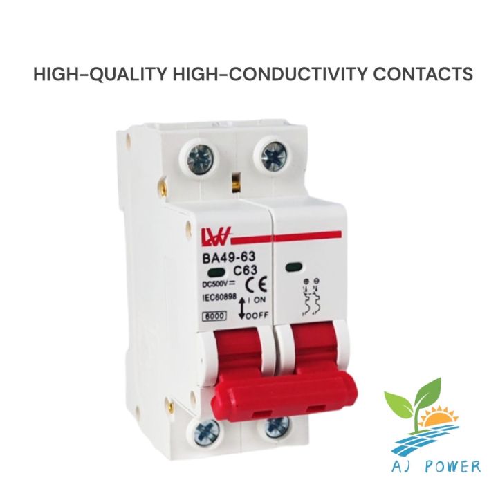 LW MCB เบรกเกอร์ DC 2P 16A/20A/32A/50A/63A/125A 500V ใช้สำหรบงานโซลาร์เซลล์ MINIATURE CIRCUIT ...