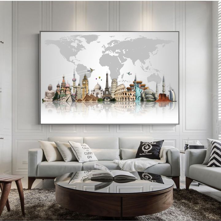 World Famous Building Wall Art Posters And Prints World Tourist ...