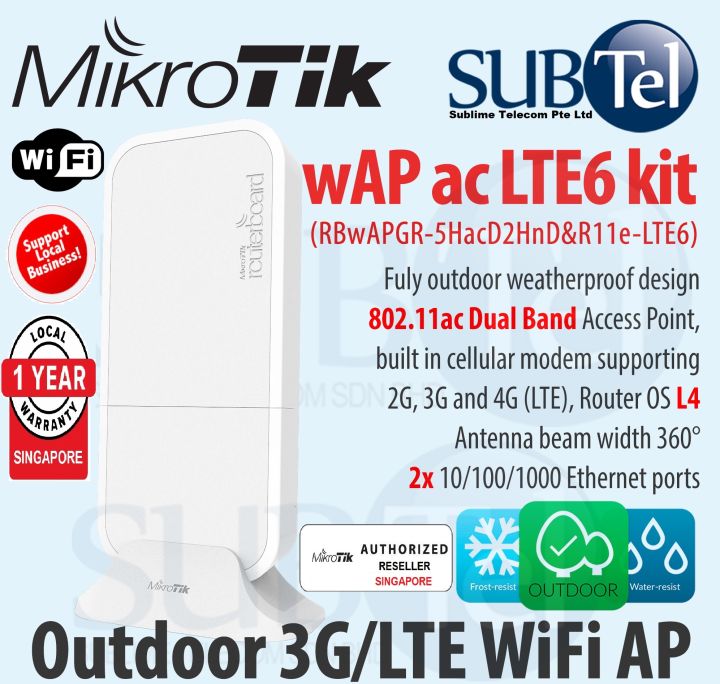Mikrotik wAP ac LTE Kit Outdoor 2G 3G 4G Router Modem & WiFi AP Singapore | Lazada Singapore