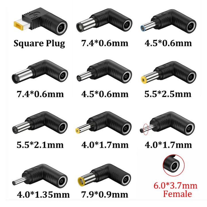 Laptop Adapter DC 6.0x3.7mm Female Interface Converter To 4.5x3.0 4.0x1 ...