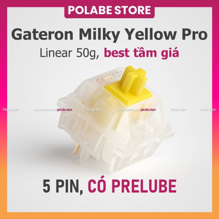 Gateron Milky Yellow Pro linear switch Công Tắc Bàn Phím Cơ Gat Milky ...