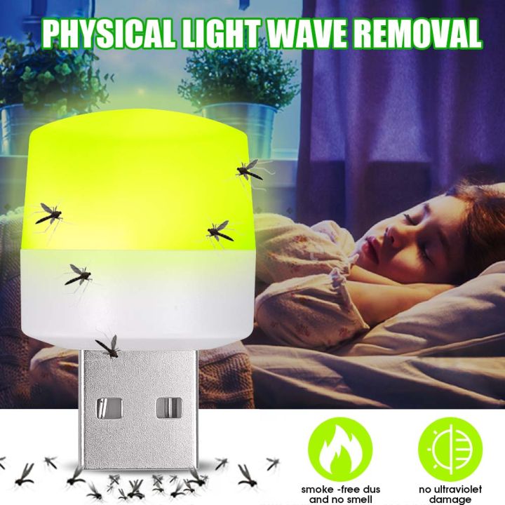 3Pcs LED Mosquito Repellent Lamp Nightlight USB Plug Computer Mobile ...