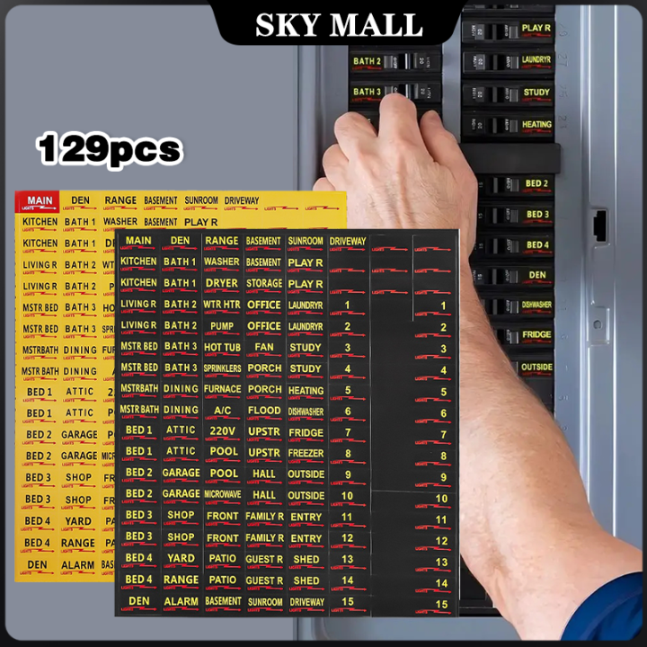 129 Pcs Circuit Breaker Labels, Weatherproof Self Adhesive Electrical ...