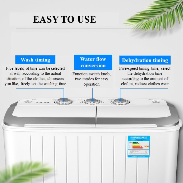 [Ready Stock] Semi Auto Portable Mini Washing Machine 5KG Washer Mesin ...