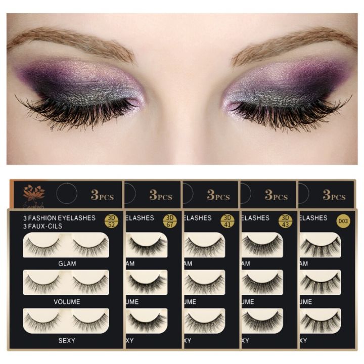 ขนตาปลอมขนมิงค์3คู่ขนตาปลอม3D ขนตาปลอมแบบแฮนด์เมดทำมือทำจากขนตาหนาฟูธรรมชาติ Peralatan Rias ...