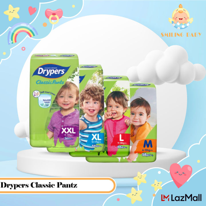 Drypers Classic Pantz(M58/L48/XL44/XXL36) | Lazada