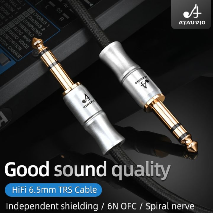 สายเคเบิล ATAUDIO HIFI 6.5มม. 6N ช่องเสียบ OFC 6.35มม. ตัวผู้ไปยังตัวผู้สาย Aux ตัวผสมสำหรับ ...