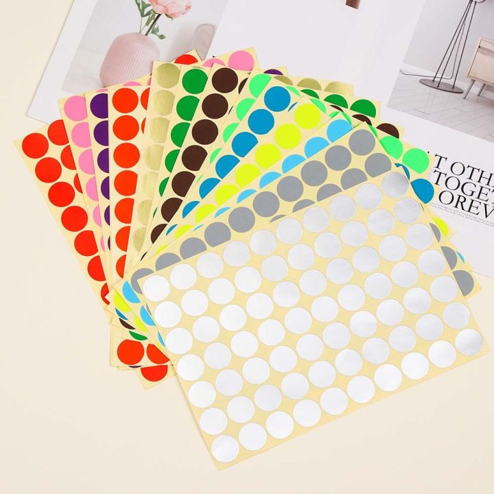 ETHTY Hand Made Craft Round Circle Coloured Dot Mix Color Stickers ...