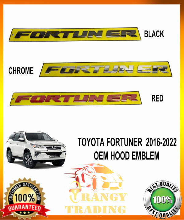 Toyota Fortuner 2016 to 2023 OEM Hood Emblem BLACK / CHROME / RED with ...