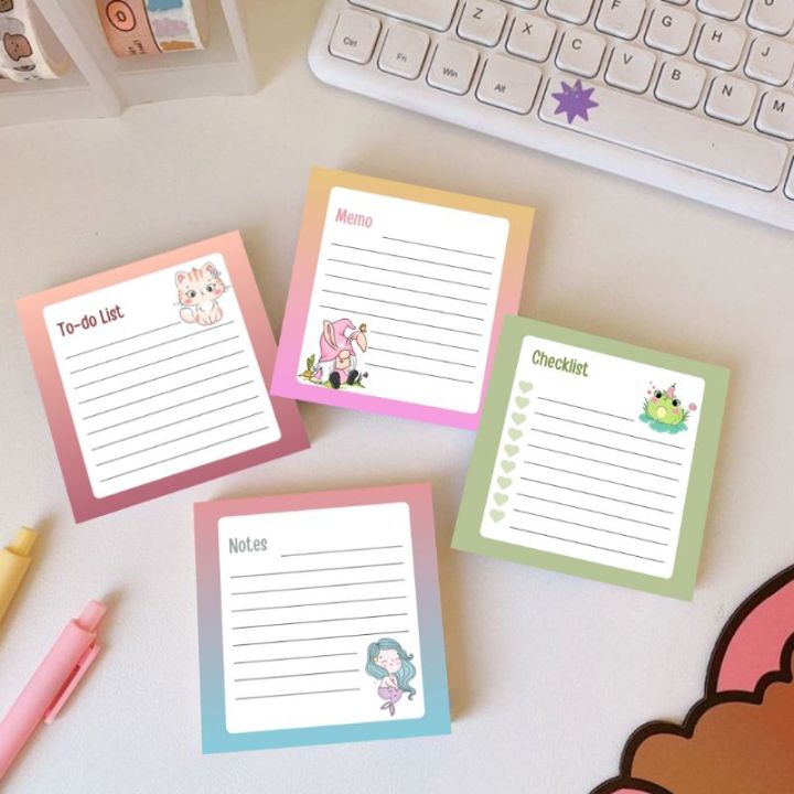 30 sheets Non sticky Kawaii Memo Pad Gradient|Aesthetic Notepad|Memo ...