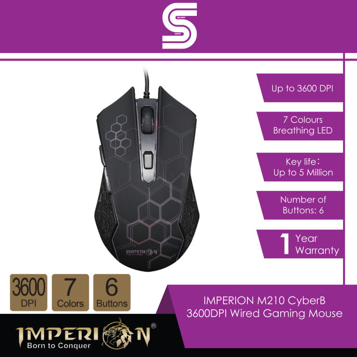 IMPERION M210 CyberB 3600DPI Wired Gaming Mouse | Lazada