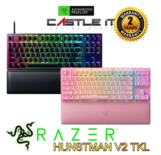 Razer HUNTSMAN V2 TKL Tenkeyless BLACK / QUARTZ PINK - Linear Red ...