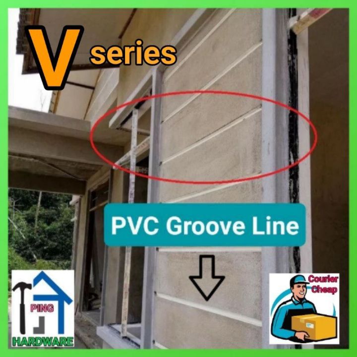 (V-Series) PVC Groove Line / Pvc Wall Lining/ Wall Spacer Caseing (10mm ...